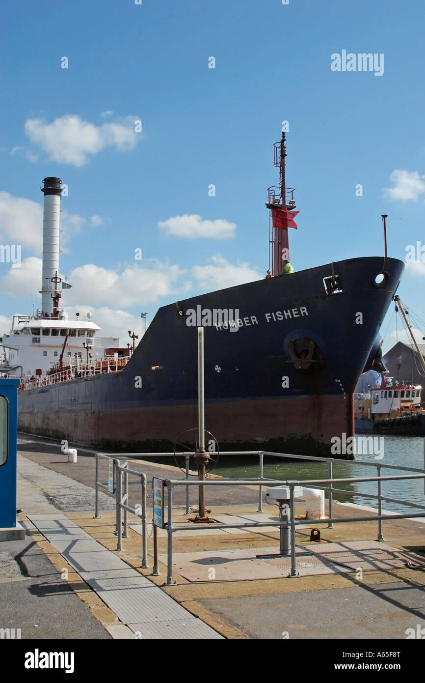 The Humber Fisher approaching lock gates at Port of Shoreham, Sussex ...
