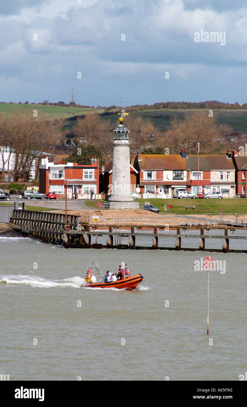 Inshore Lifeboat in front of Shoreham Lighthouse (Kingston Buci Stock ...