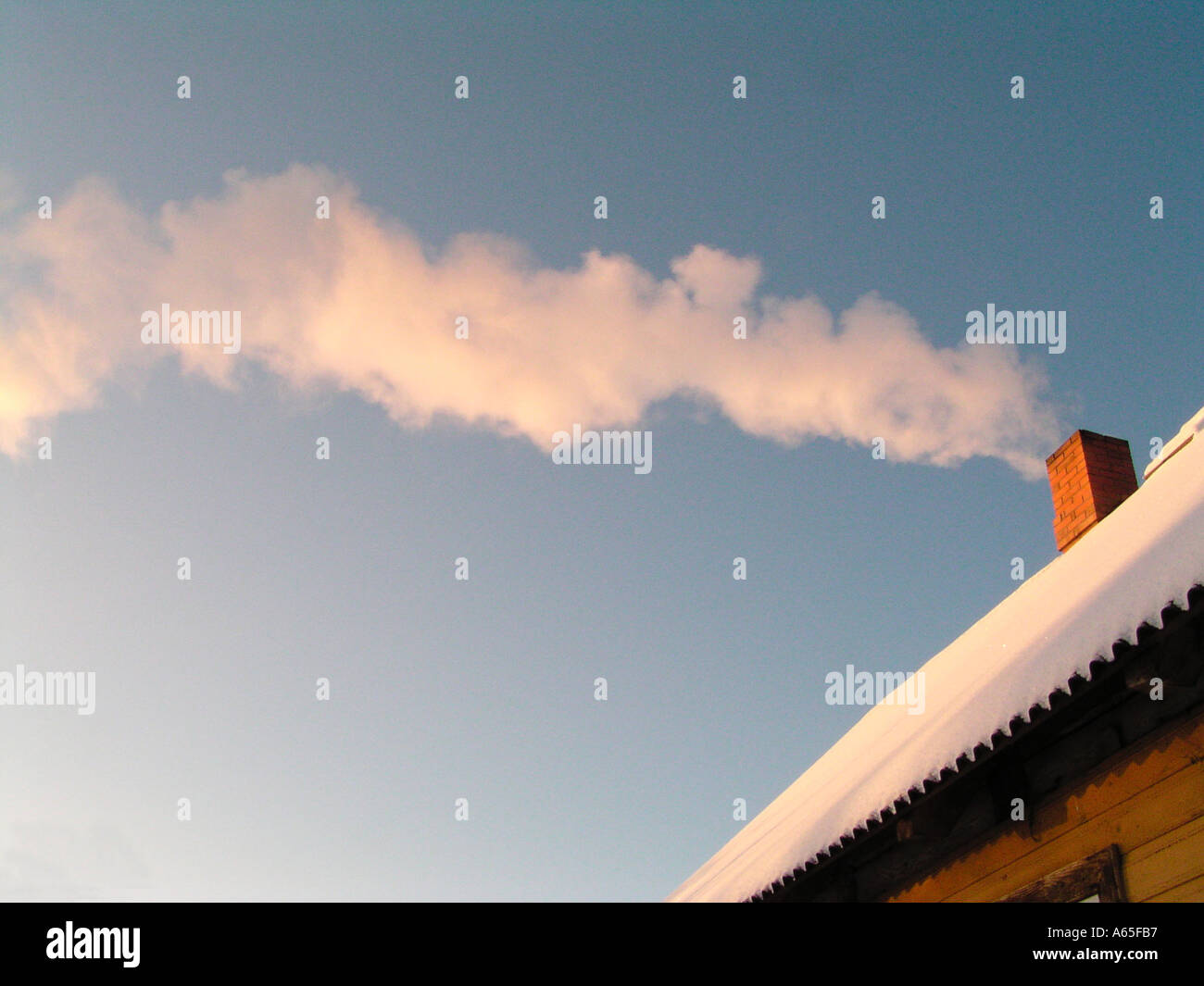 Smoke in cold morning Stock Photo - Alamy