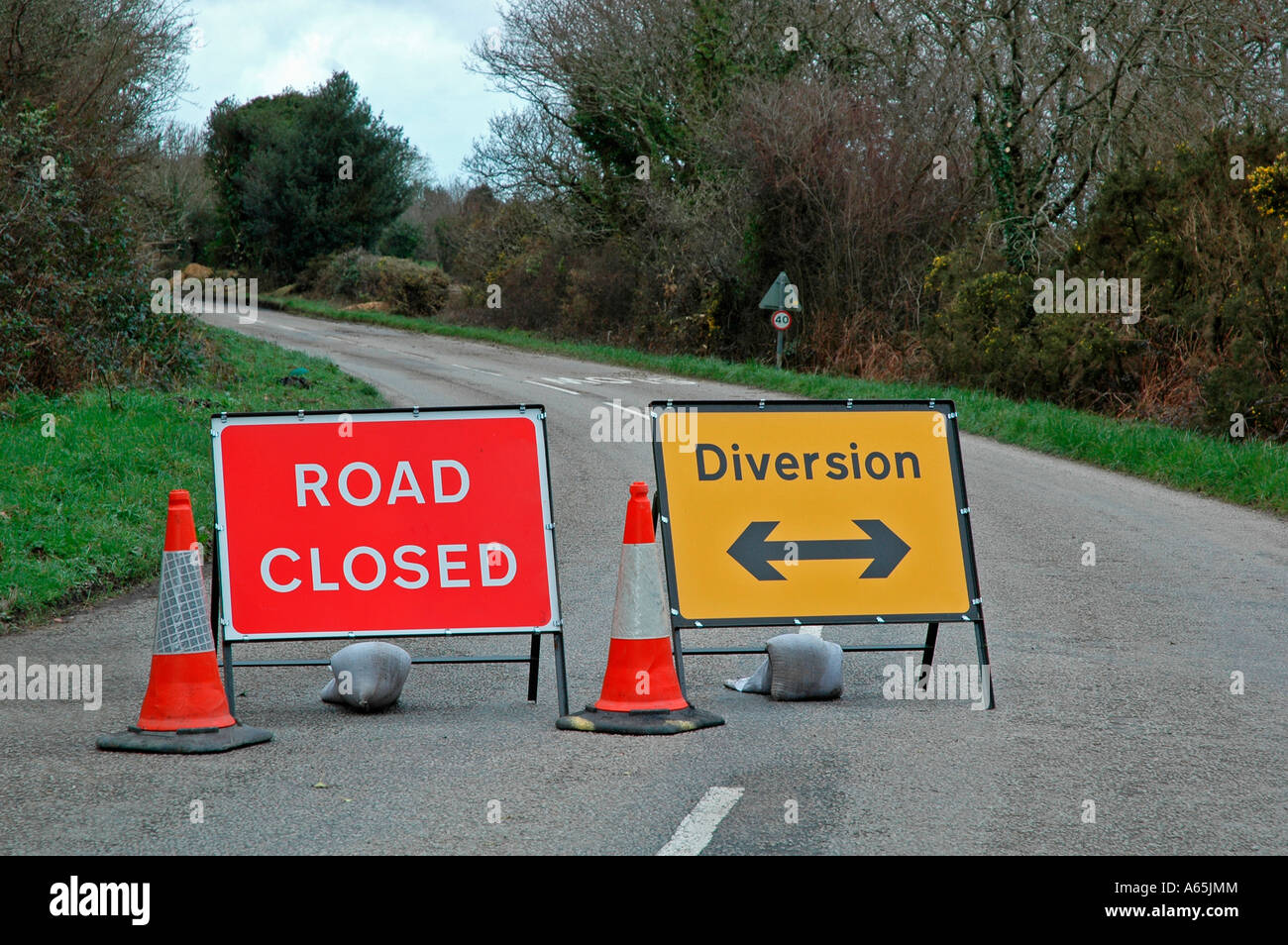 a closed rural road Stock Photo - Alamy