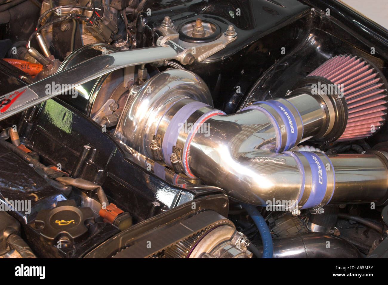 Turbocharger attached to high performance modified Japanese Nissan ...