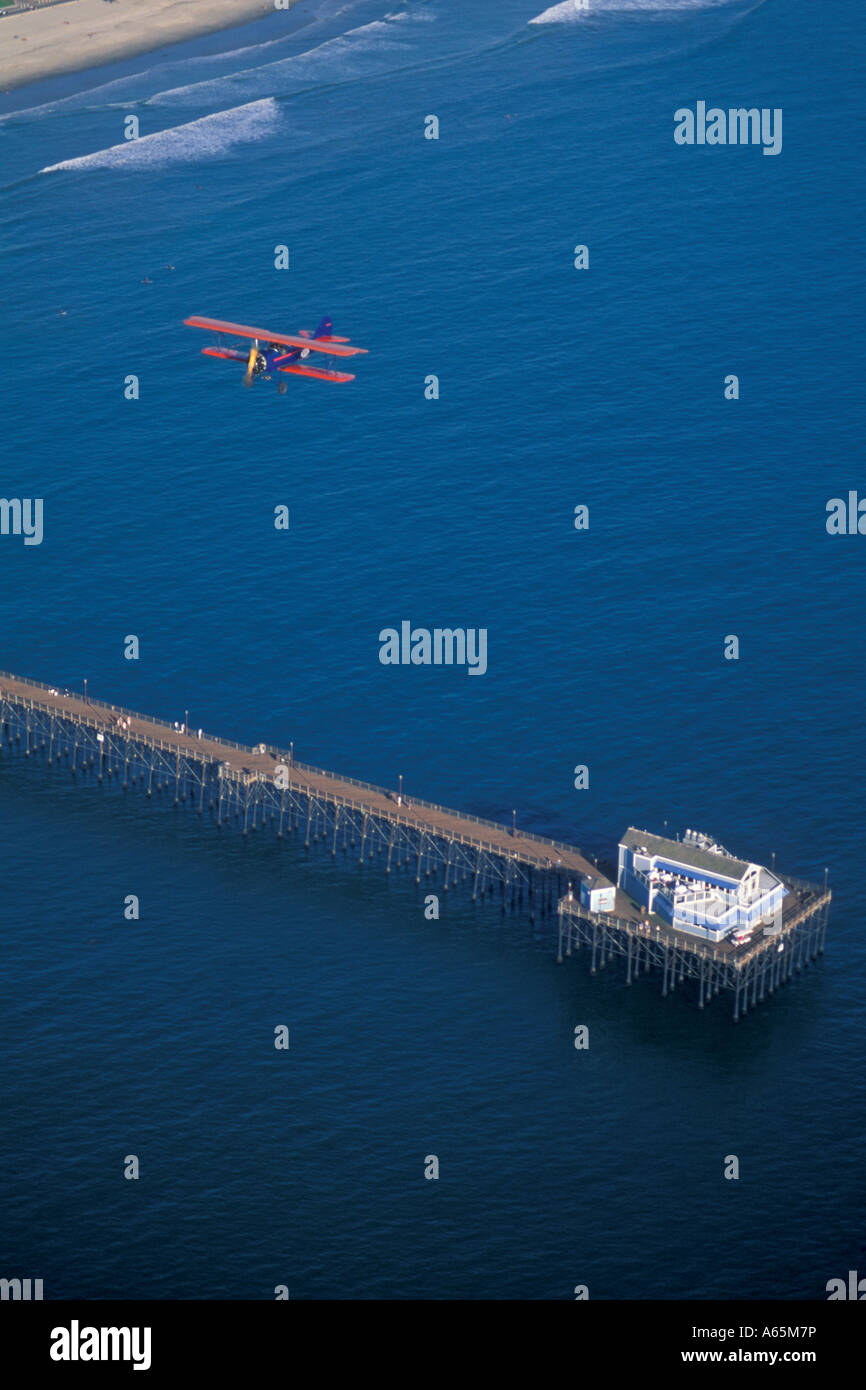 Aerial over the Oceanside area Northern San Diego Region Coastline San ...
