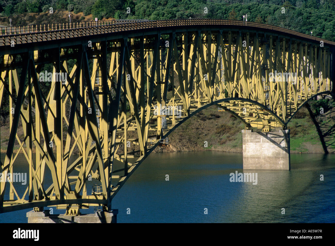 Steel Arch bridge over Lake Sonoma Sonoma County California Stock Photo ...