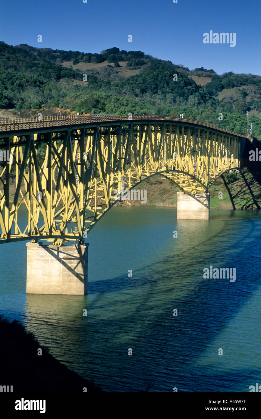 Steel Arch bridge over Lake Sonoma Sonoma County California Stock Photo ...