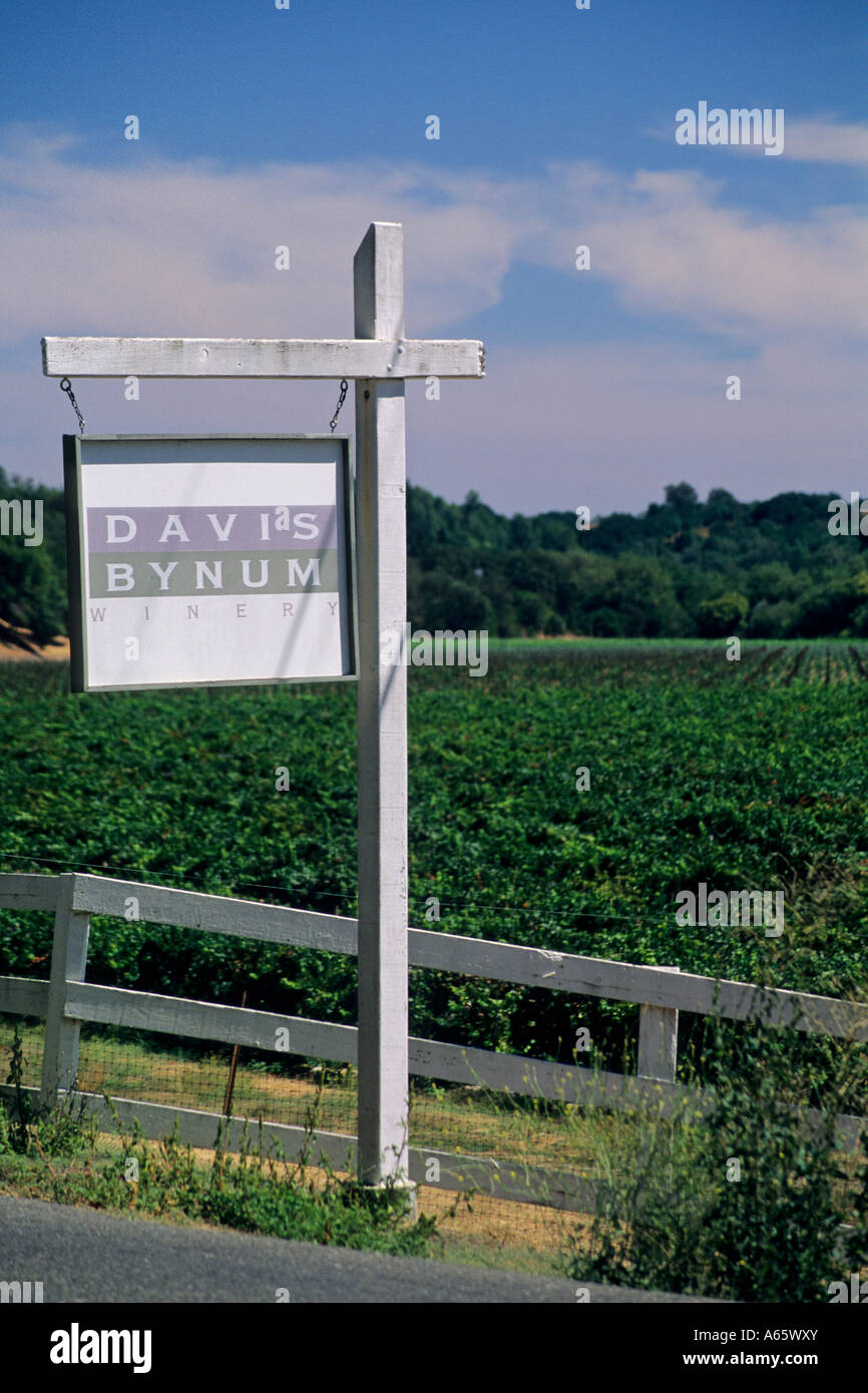 Davis Bynum sign and vineyard Westside Road Sonoma County California ...