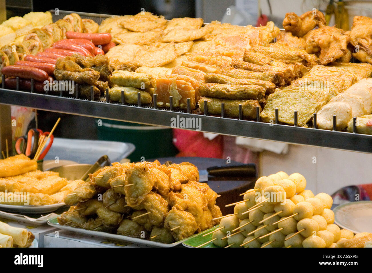 Assorted Fried Food Hawker Food Centre Singapore Stock Photo - Alamy
