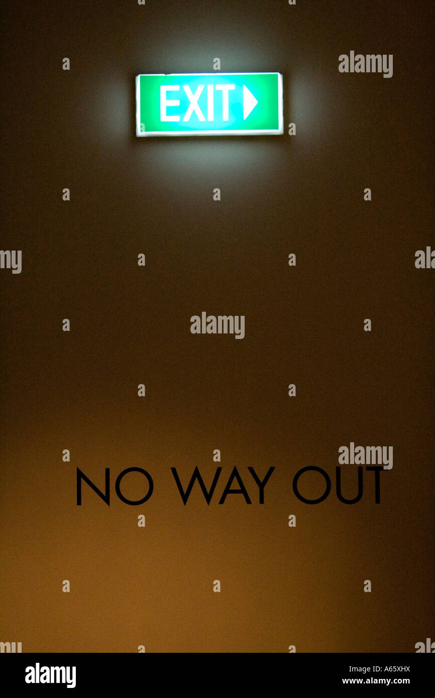 Confusing Contradiction Exit No Way Out Stock Photo - Alamy