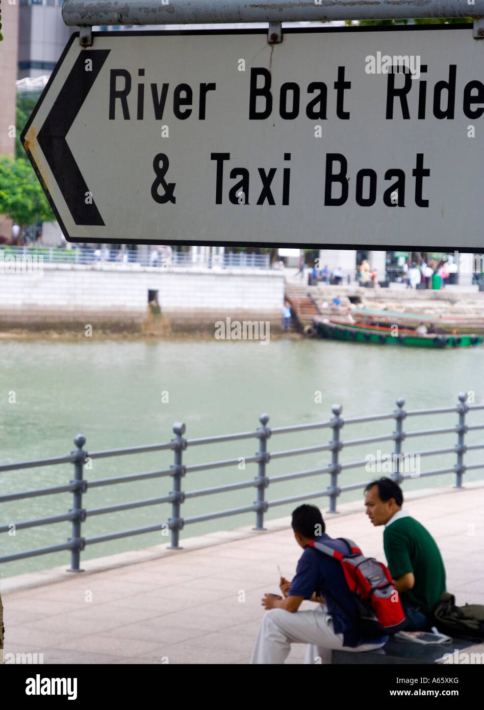 Sign for River Boat Rides Boat Quay Singapore Stock Photo - Alamy