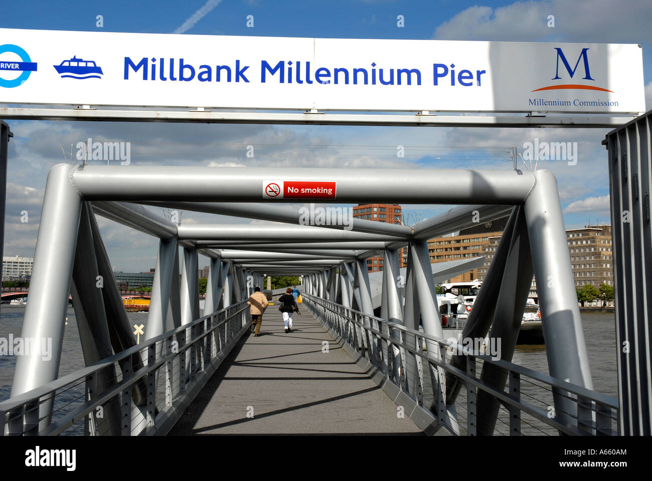 The Millbank Millennium Pier on the River Thames London Stock Photo - Alamy