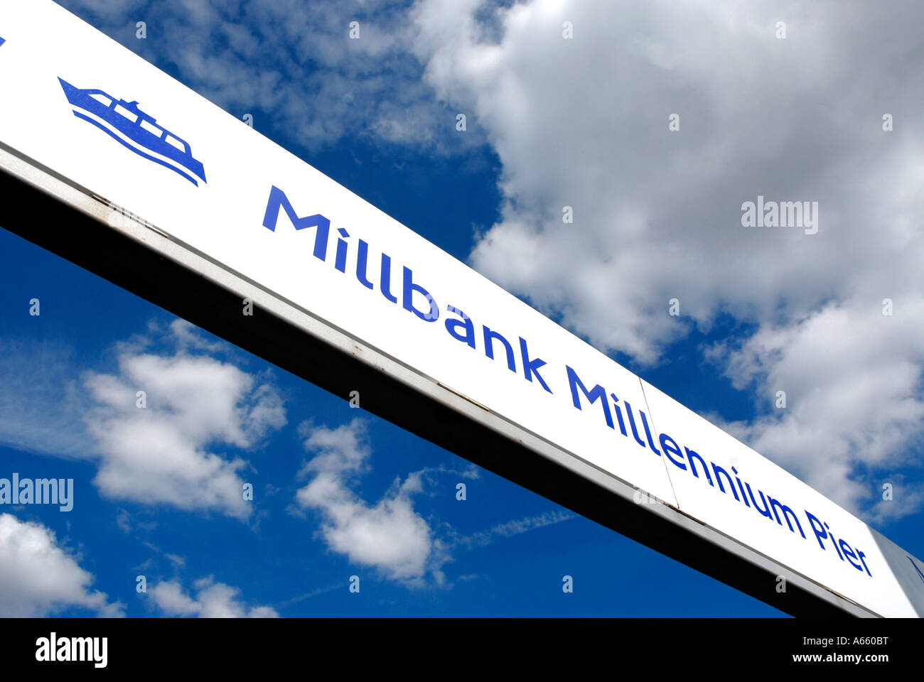 The Millbank Millennium Pier on the River Thames London Stock Photo - Alamy