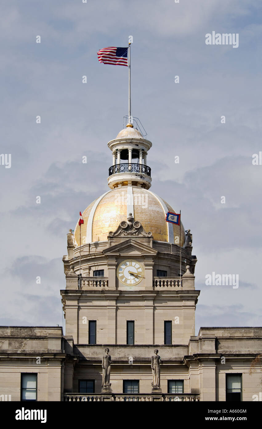 Gold Dome of Savannah City Hall Savannah Georgia Stock Photo - Alamy