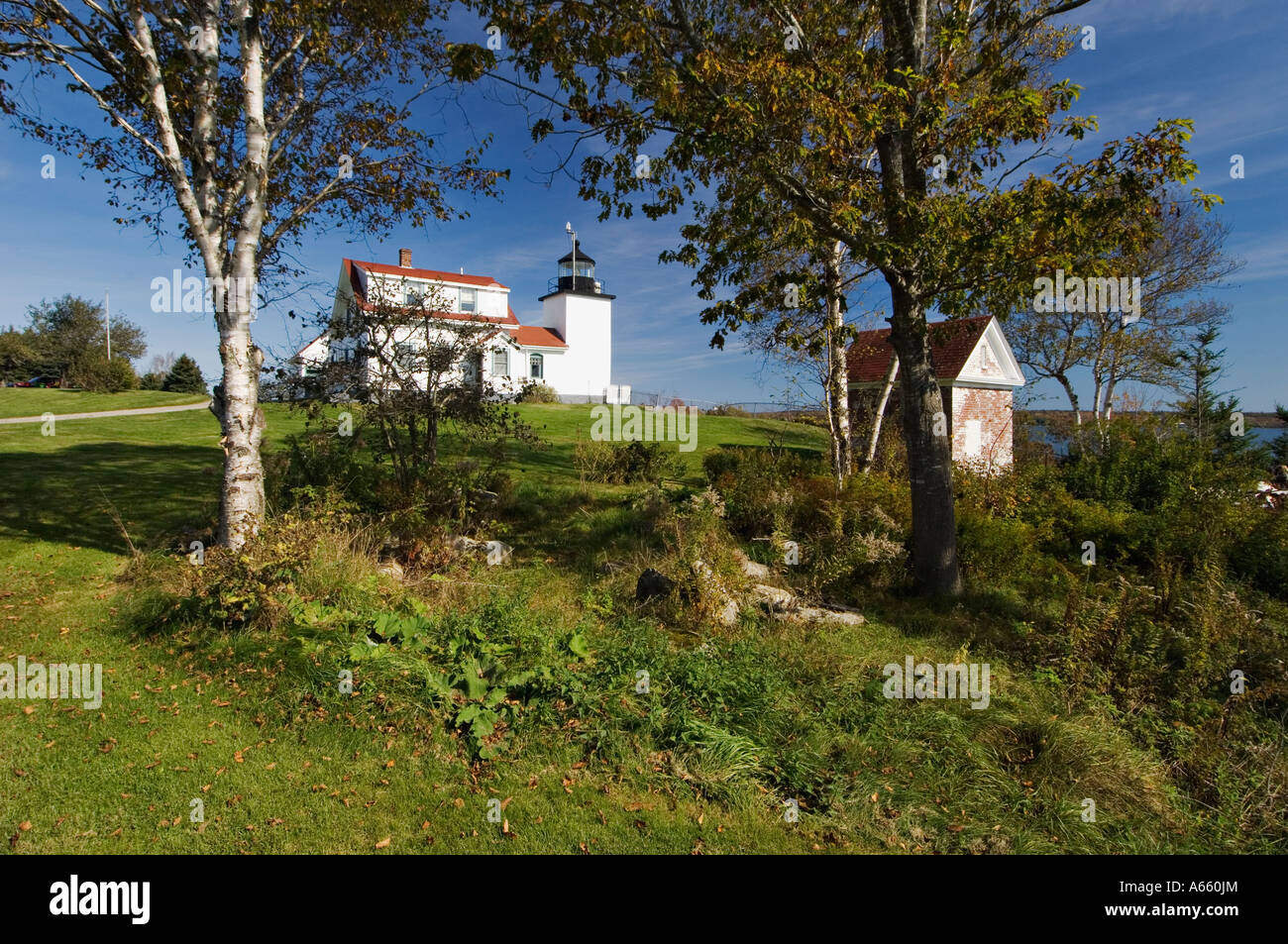 Fort Point Lighthouse Near Stockton Springs Maine Stock Photo - Alamy