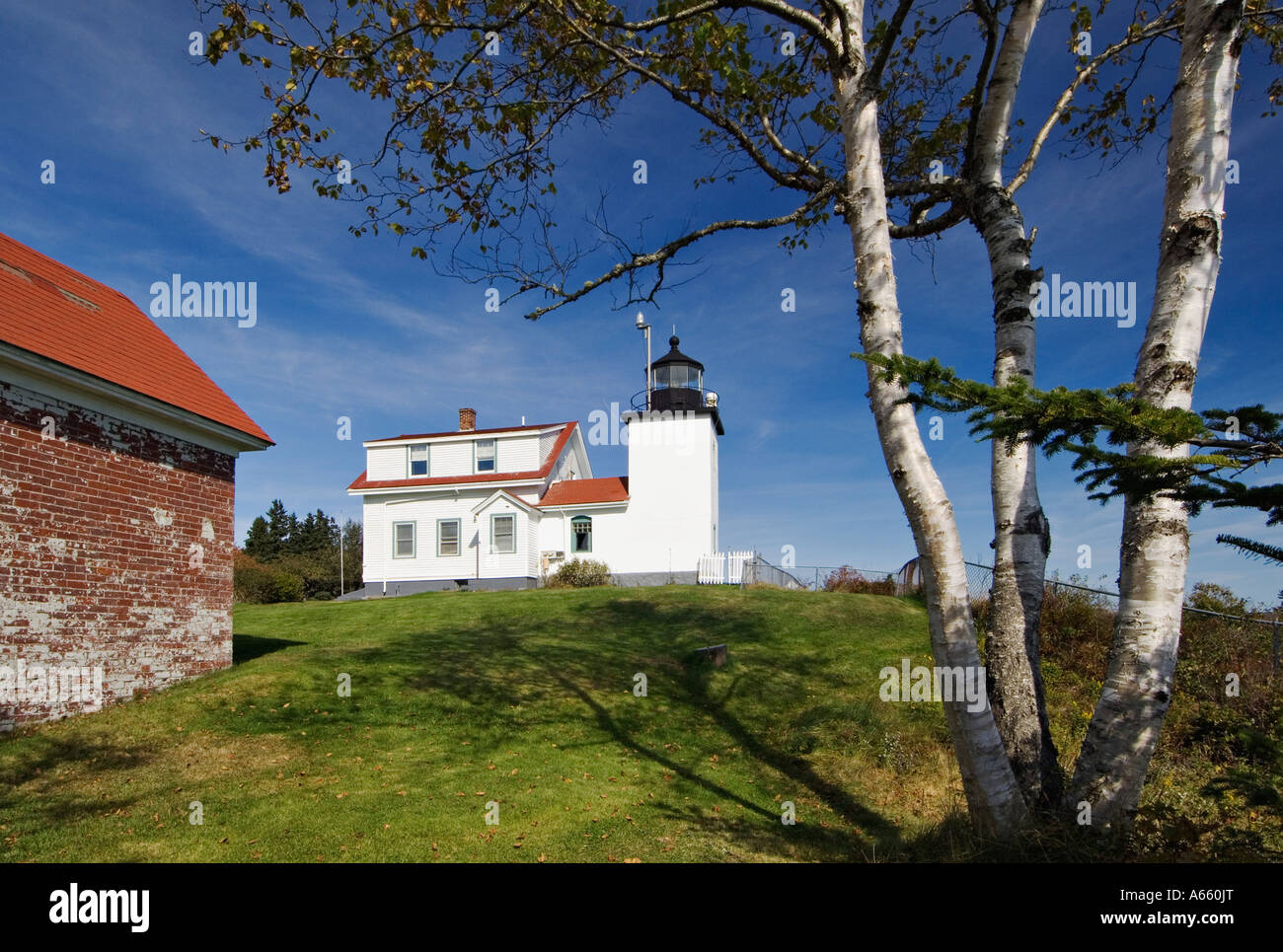 Fort Point Lighthouse Near Stockton Springs Maine Stock Photo - Alamy