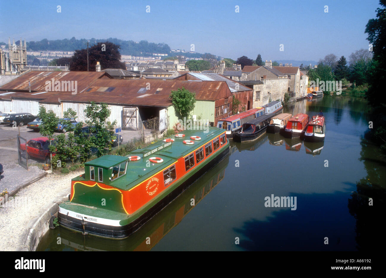 The passenger canal boat John Rennie on the Kennet and Avon Canal at ...