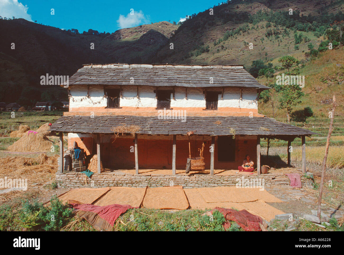 Newari house in the Pokhara valley west central Nepal Stock Photo - Alamy
