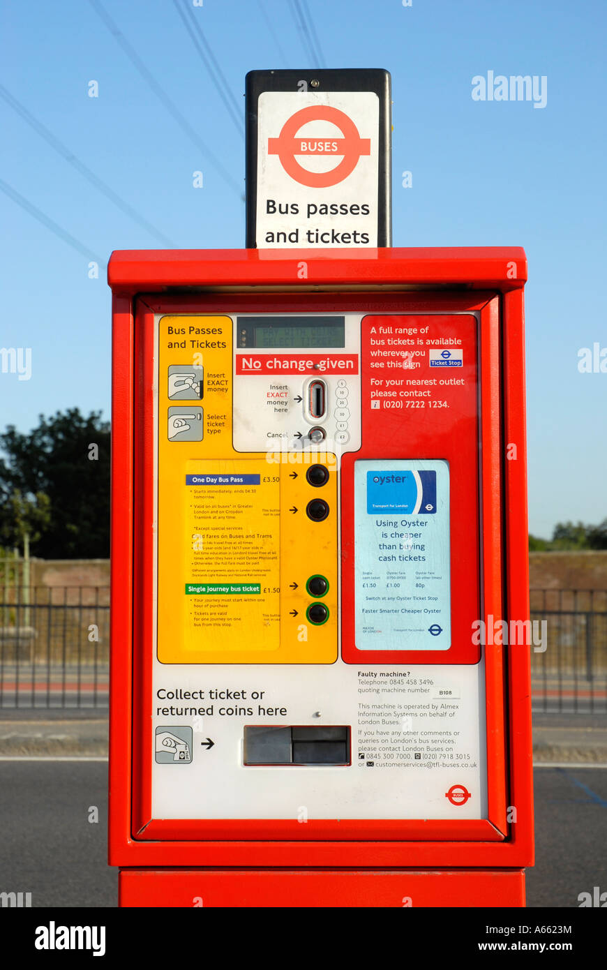 Bus ticket machine at Stratford London Stock Photo - Alamy