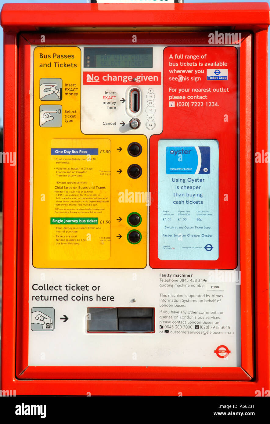 Bus ticket machine at Stratford London Stock Photo - Alamy