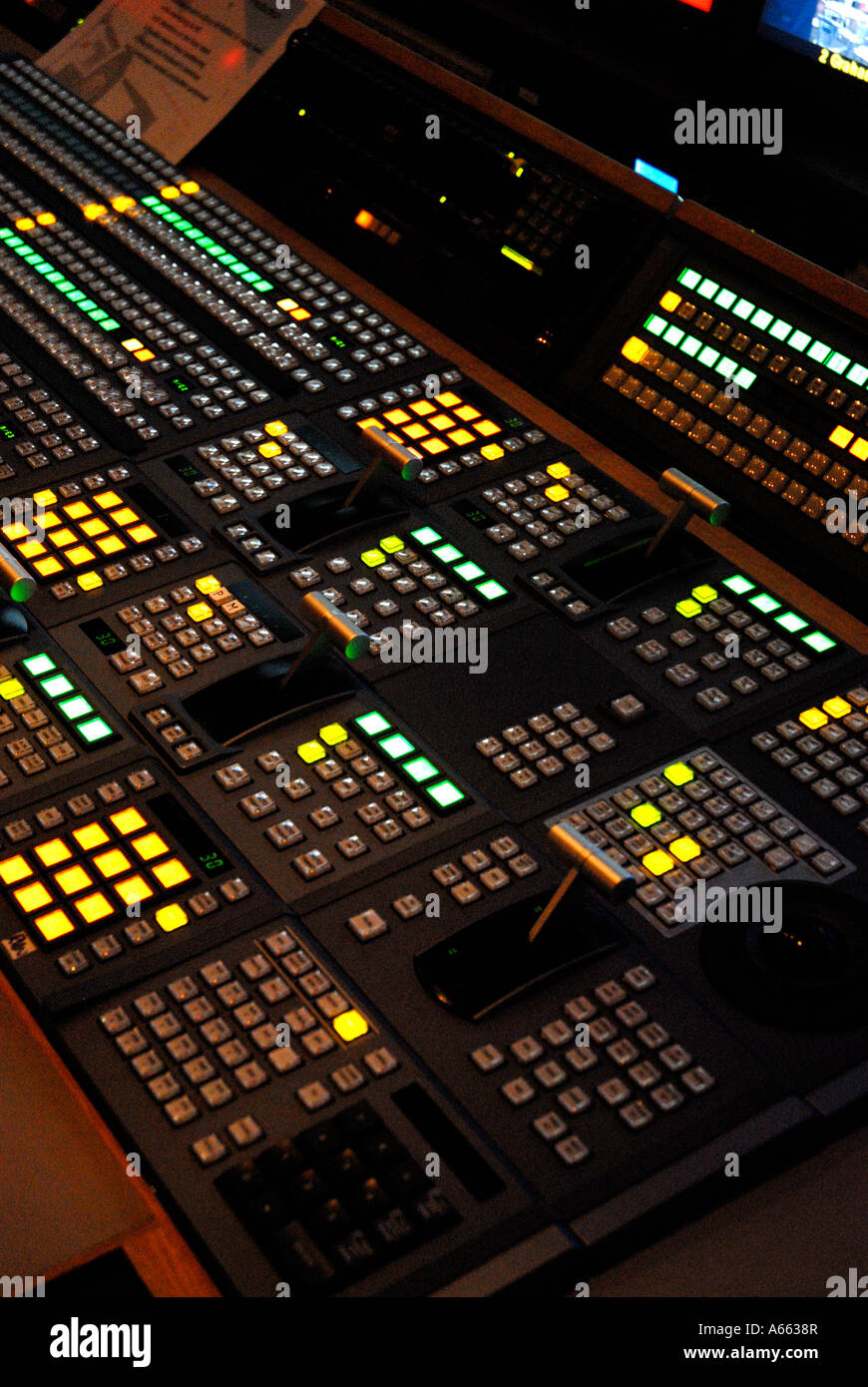 Inside the Arqiva Outside Broadcast HD mobile control room at the ...