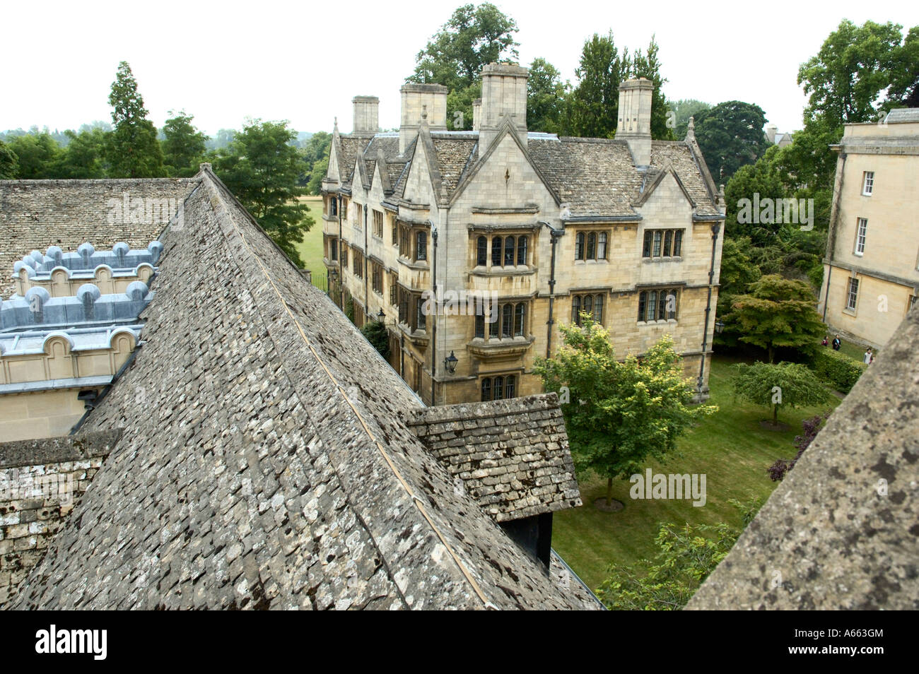 Merton College Oxford From Above Stock Photo - Alamy