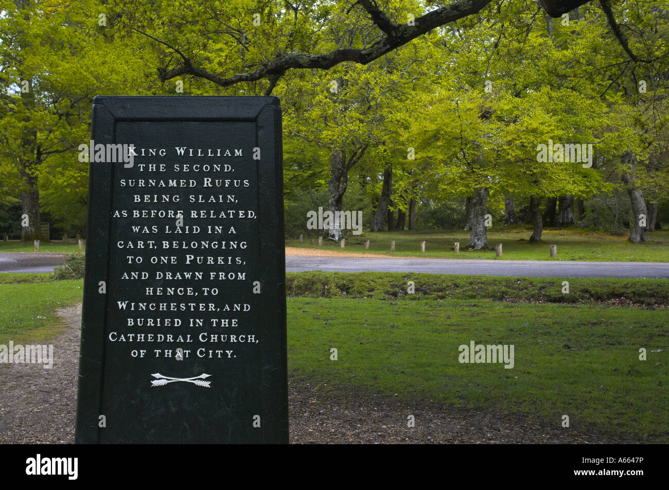 Rufus Stone in the New Forest National Park site of the death of King ...