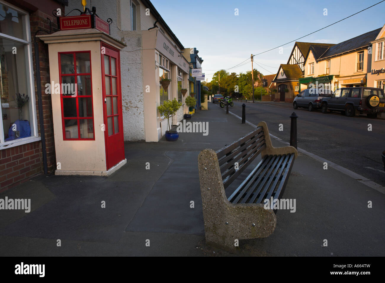 Village street scene in Bembridge, Isle of Wight Stock Photo - Alamy