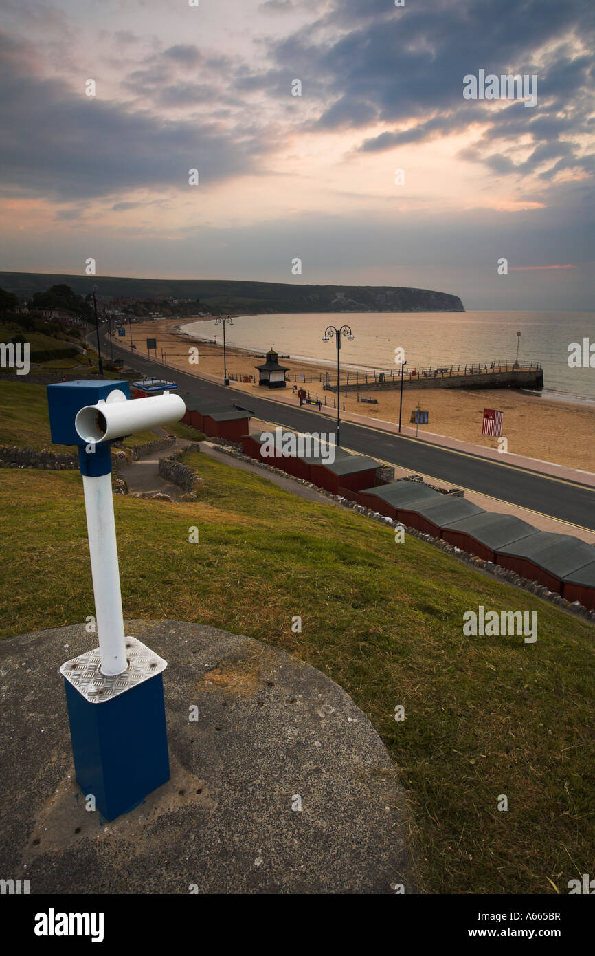 Swanage beachfront and Ballard Cliff Stock Photo - Alamy