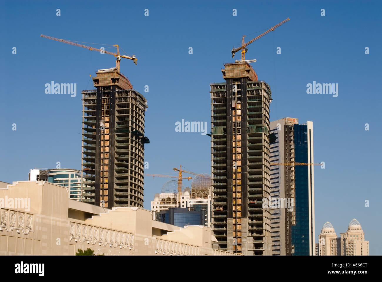 High Rise Block Under Construction Doha Qatar Stock Photo - Alamy