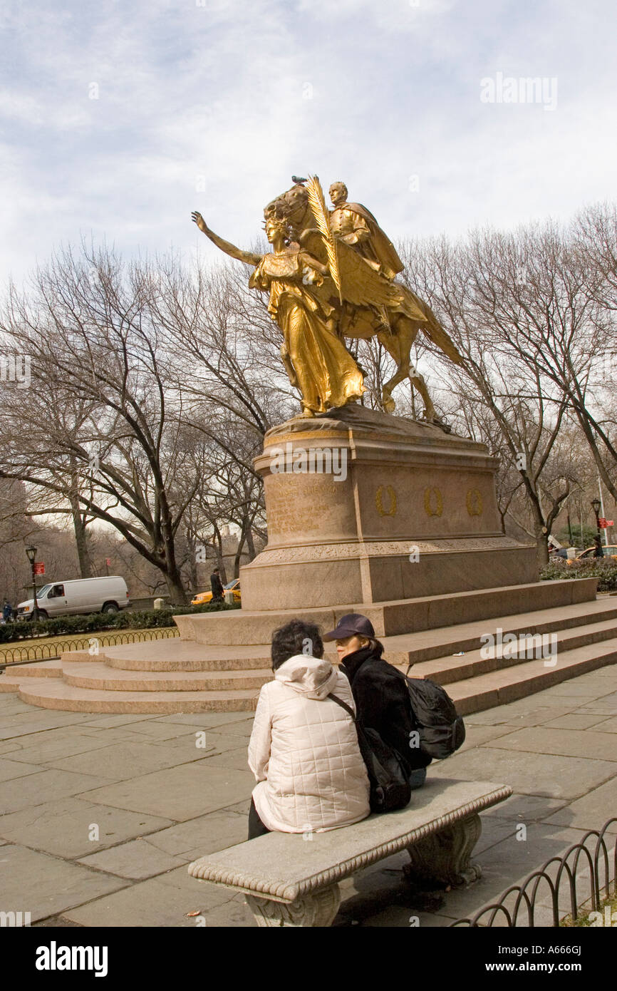 Statue of General William Tecumseh Sherman in Central Park Grand Army ...