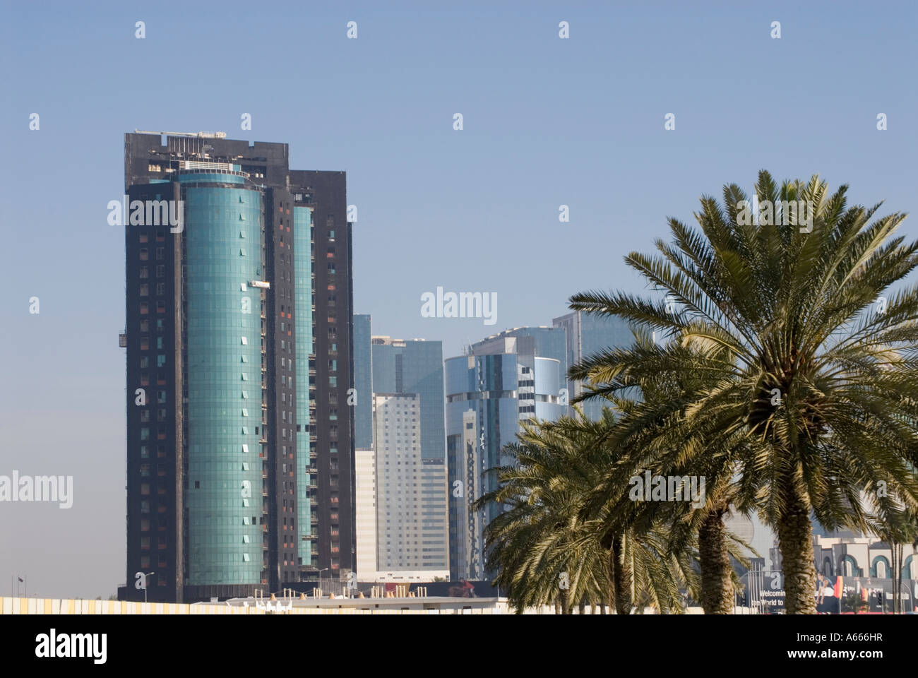 Skyscraper Tree Doha Stock Photo - Alamy
