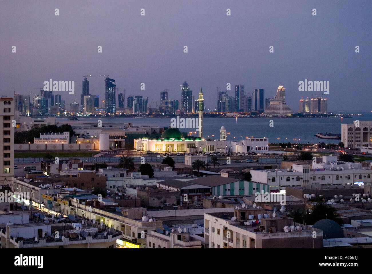 Old Town Skyline at Dusk Doha Stock Photo - Alamy