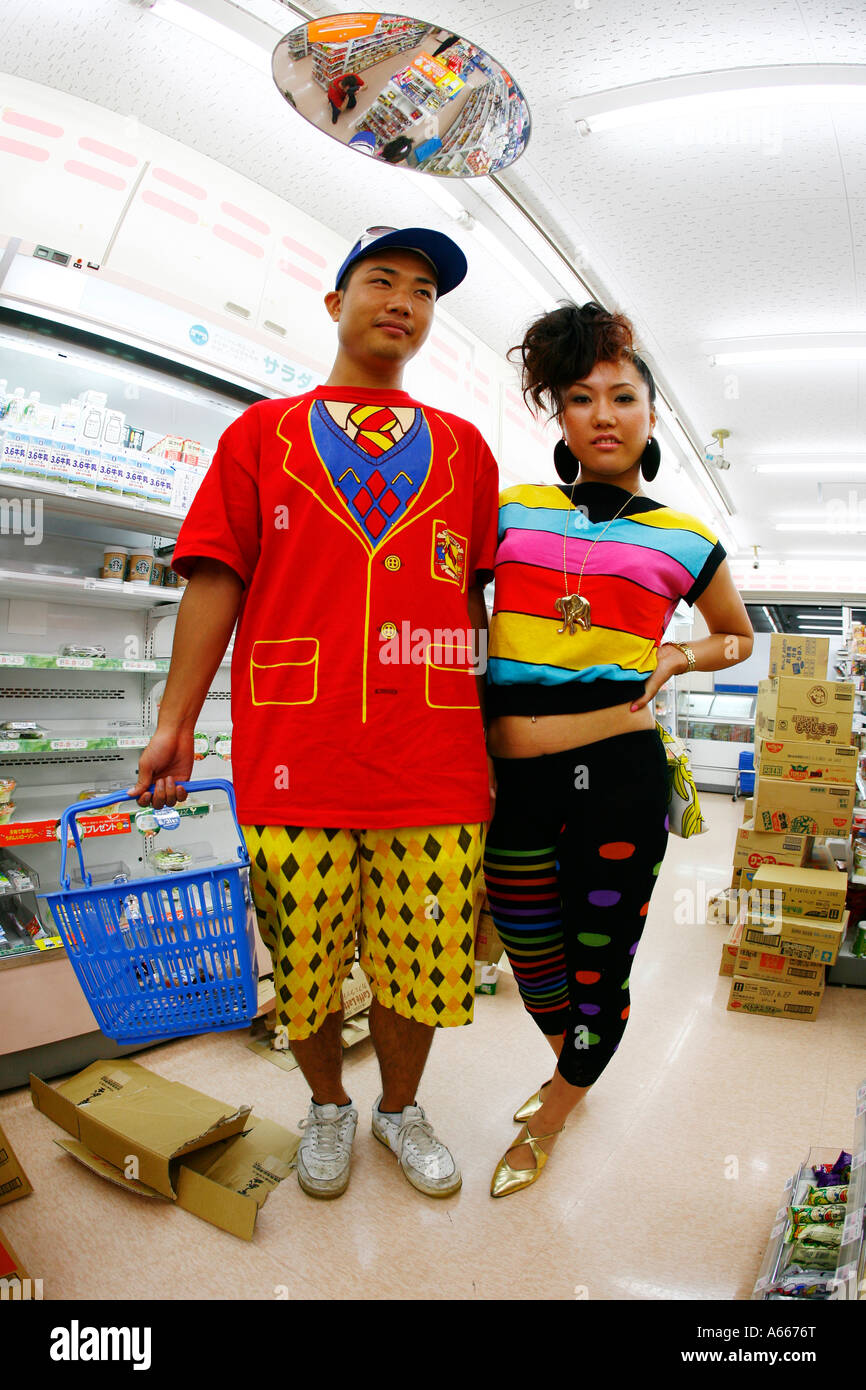 Convenience shopping in crazy outfit Lawsons Convenience Tokyo Stock ...