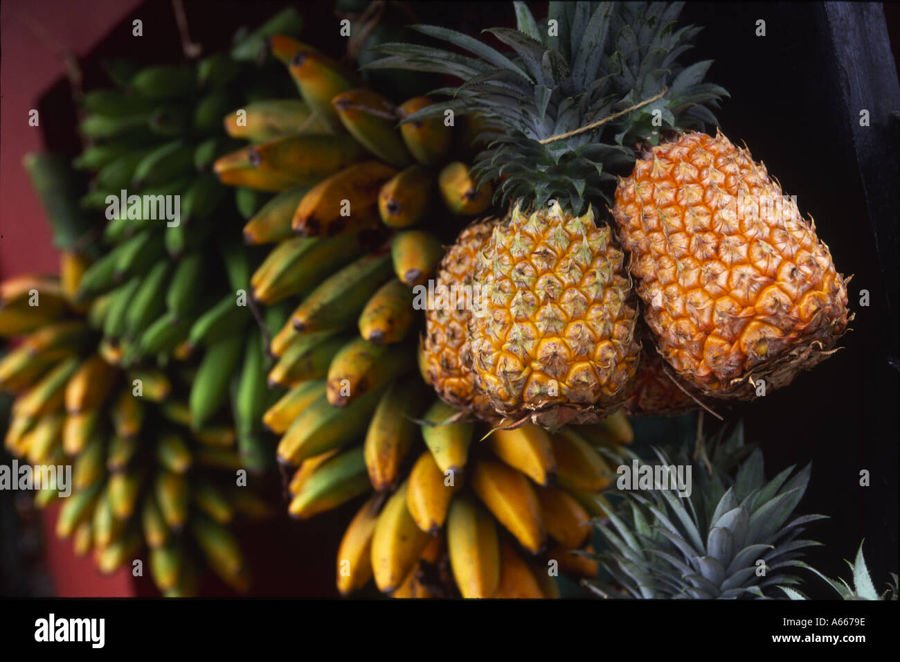 Fruit stand Island of Tahiti French Polynesia Stock Photo - Alamy
