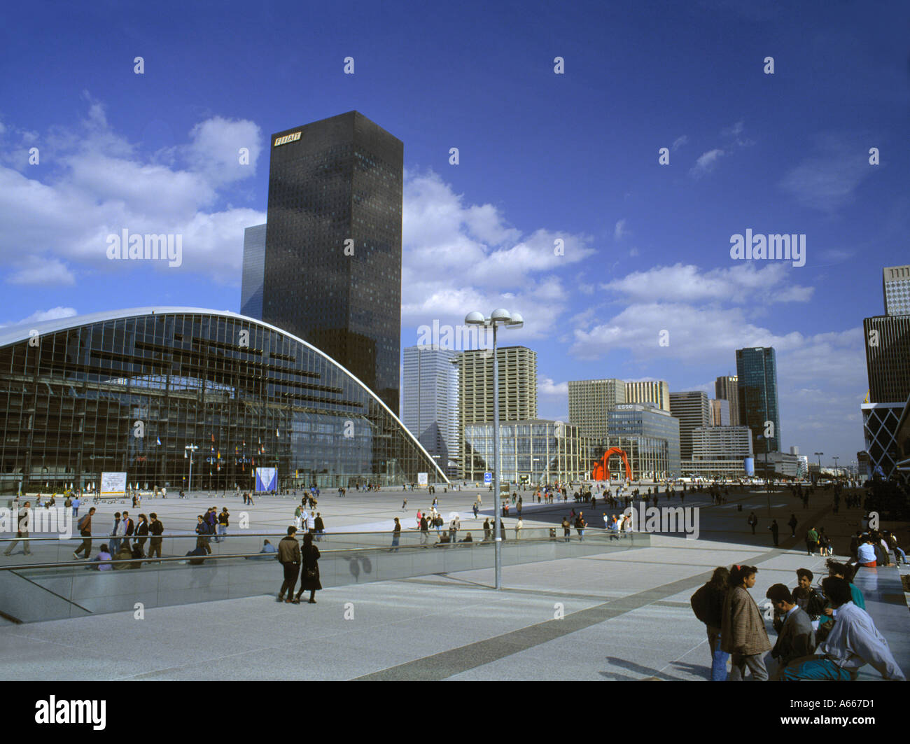 CNIT conference centre and Fiat Building La Defense Paris France Stock ...