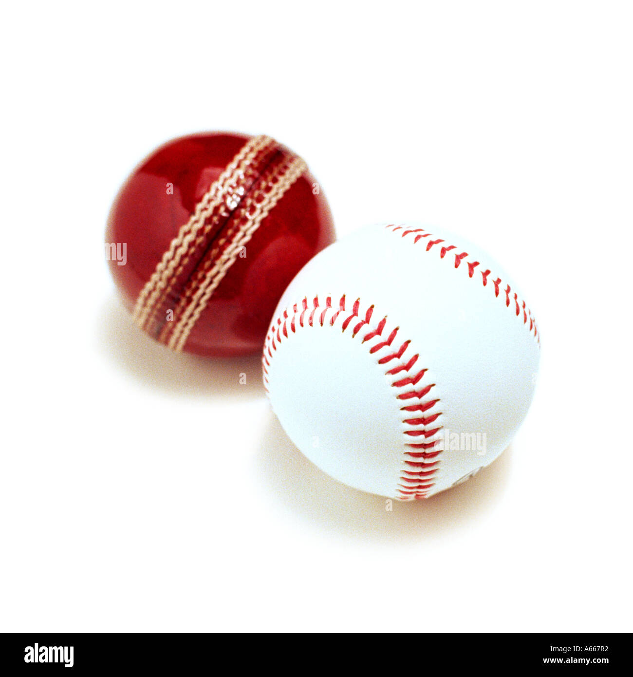 Two cricket balls Stock Photo - Alamy