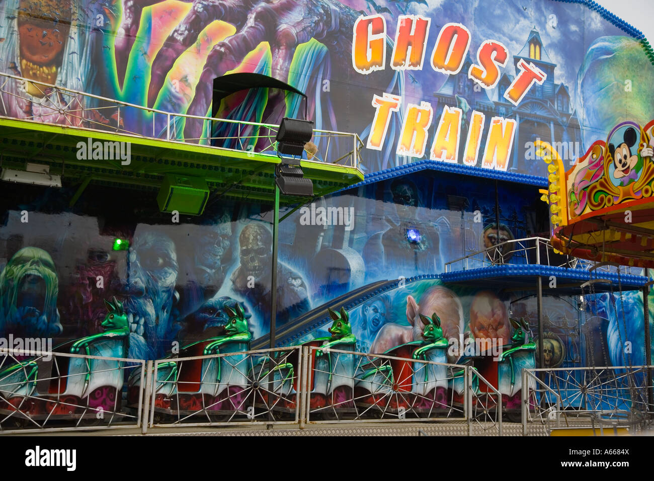 Collins travelling fair Ghost Train ride and amusement rides, amusement ...