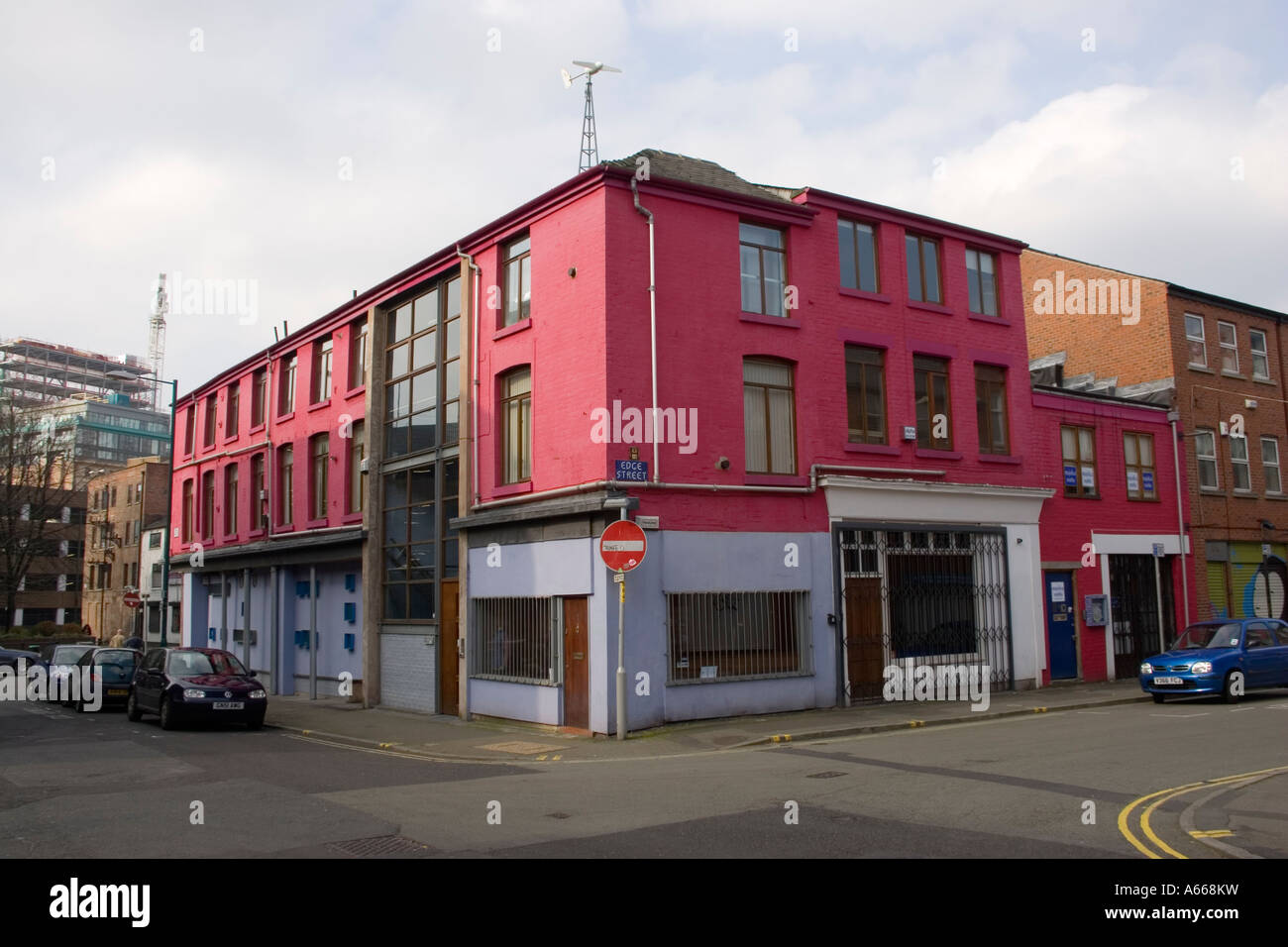 Wind Turbine on a Building, Edge Street, Northern Quarter, Manchester ...