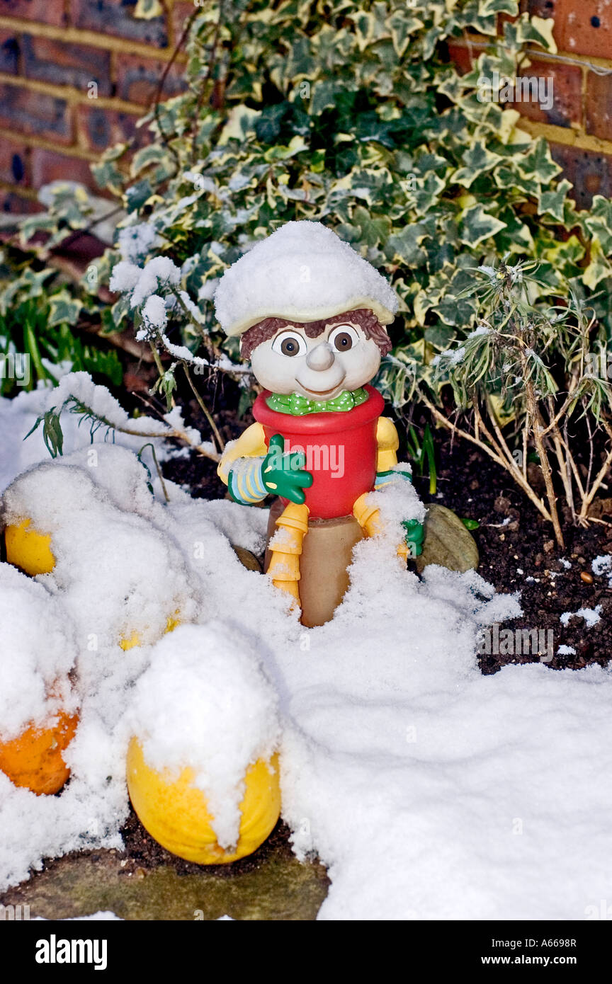 Flower Pot Man in Snow Stock Photo - Alamy