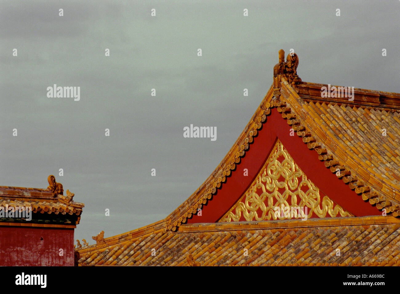 Typical rooftop of Chinese temples in the Forbidden City Beijing China ...