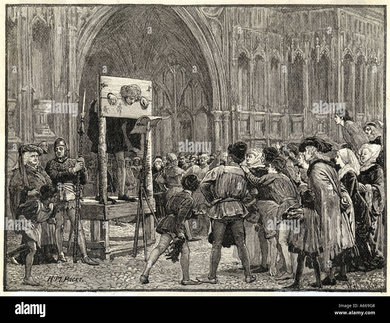 Perkin Warbeck Pilloried Stock Photo - Alamy