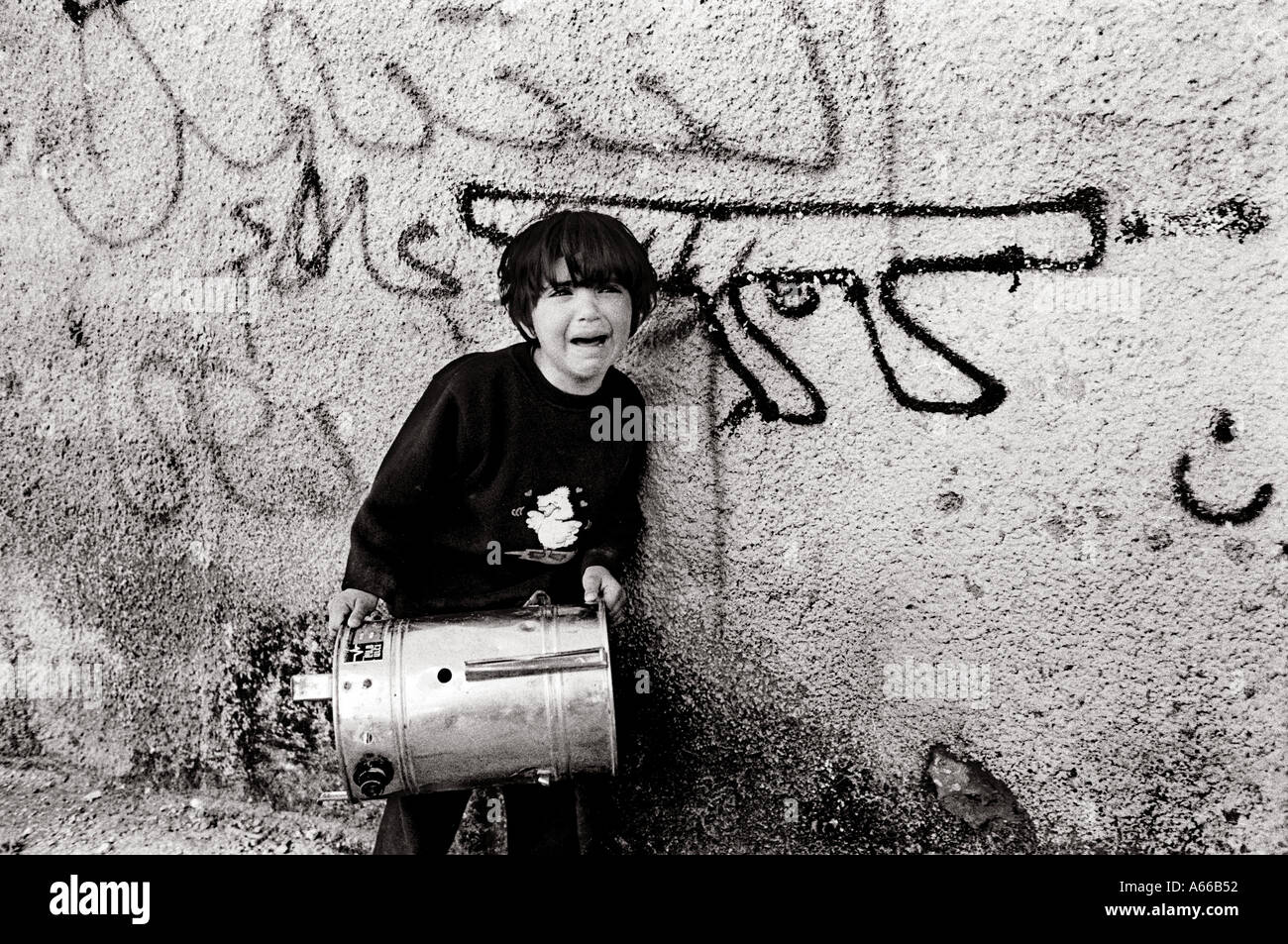 Palestinian baby girl crying El Fawar refugee camp Hebron Stock Photo ...