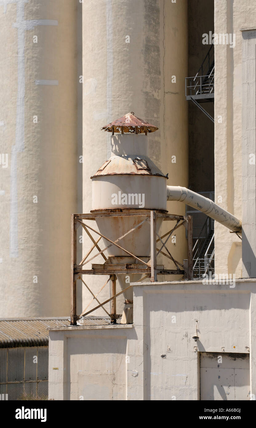 Detail of the giant grain elevator and storage tanks built in the 1920s ...