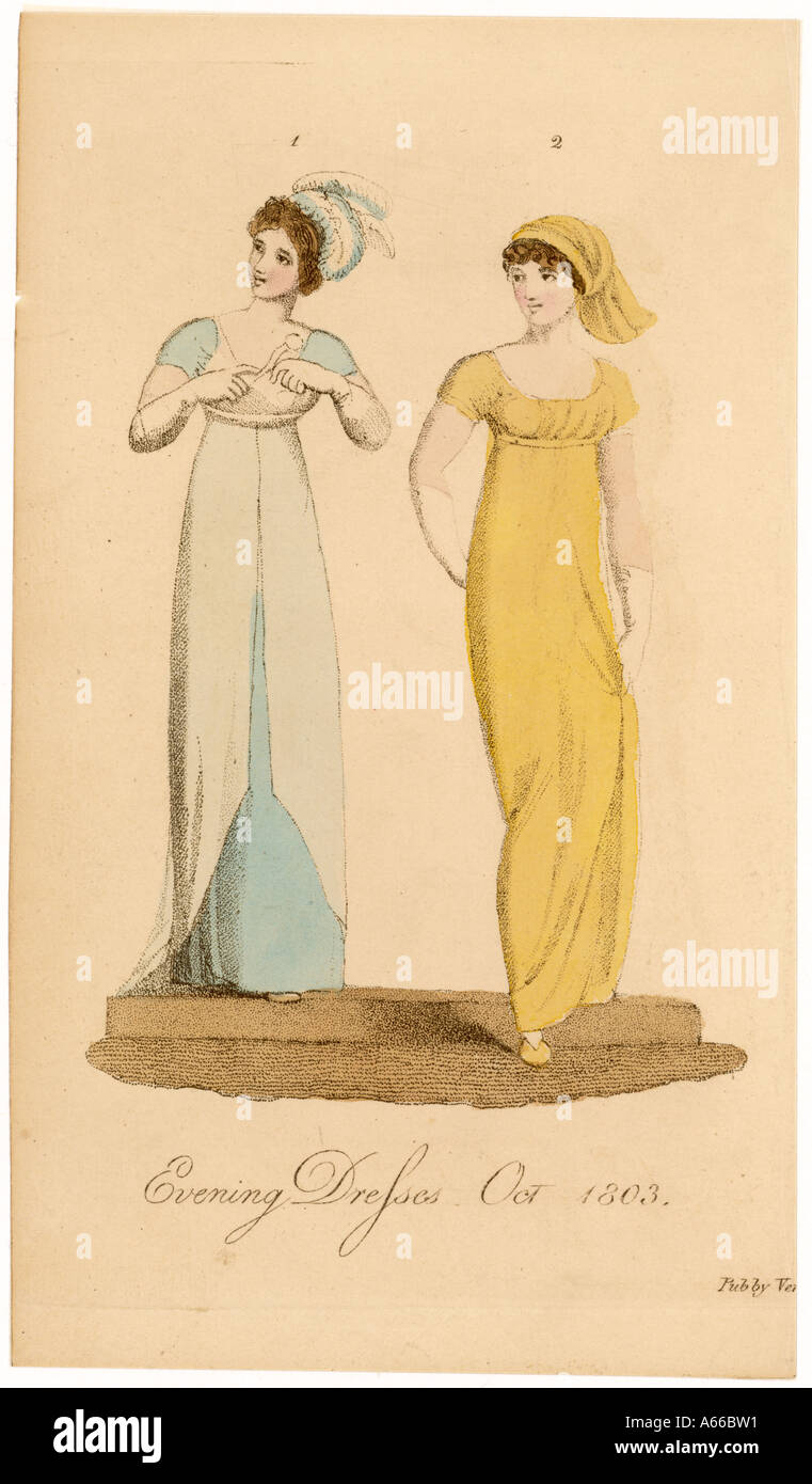 Evening Dress Oct 1803 Stock Photo - Alamy