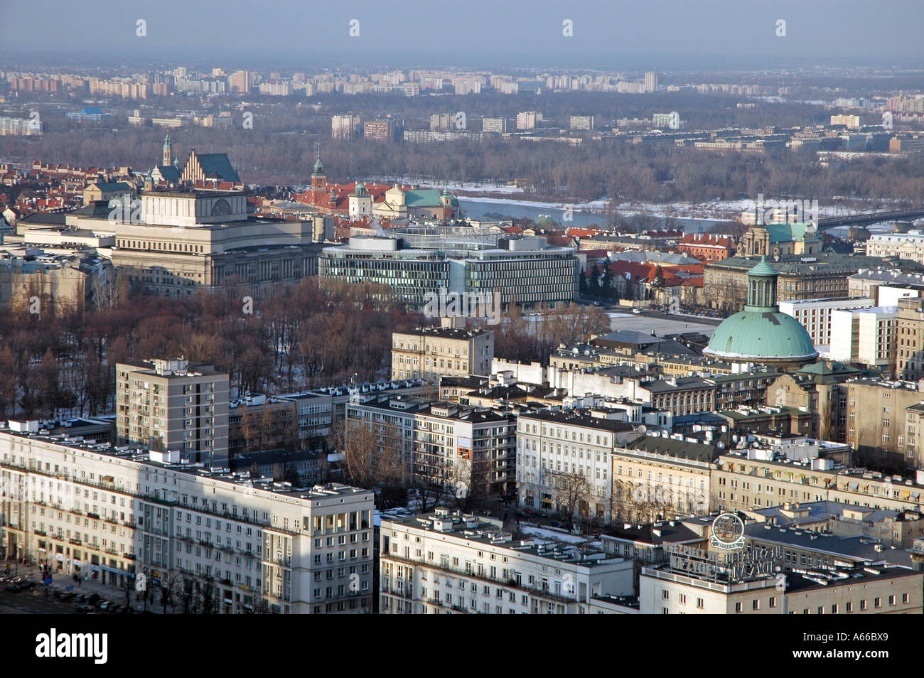 Poland warsaw panorama with Great Theatre National Opera on the left ...