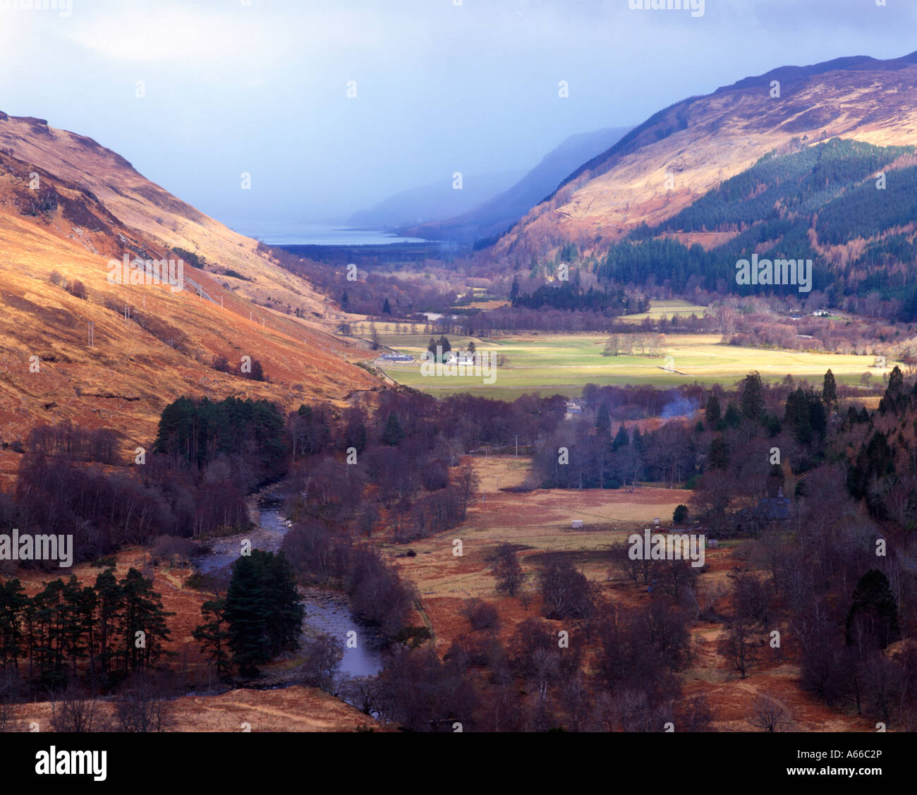 Inverbroom from hills near the Falls of Measach, Ullapool Stock Photo ...