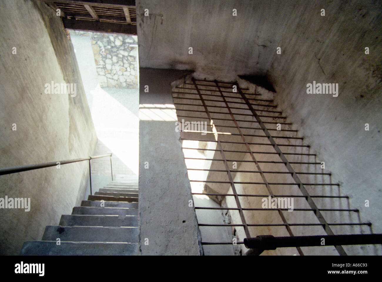 Entrance to a former small prison in Ho Chi Minh City Vietnam where ...