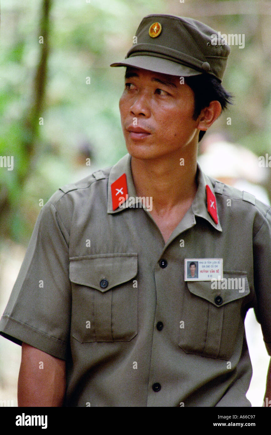 Vietnamese soldier in the area of Cu Chi Tunnels in Ho Chi Minh City ...