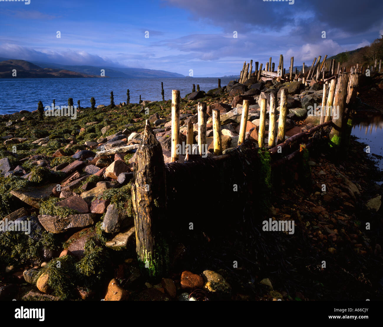 Remains of an old pier, Furnace, Loch Fyne, Argyll Stock Photo - Alamy