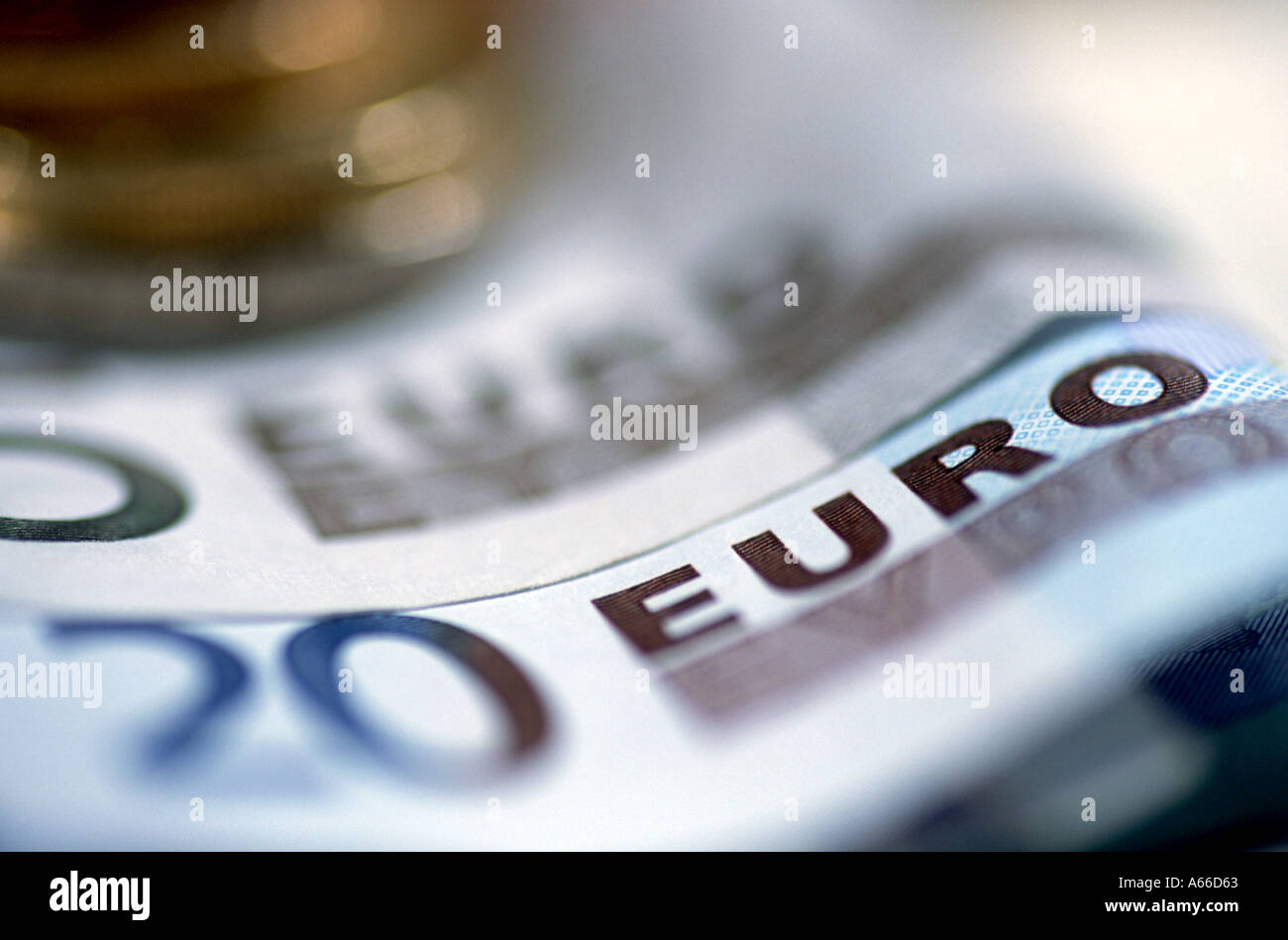 Euro notes and coins Stock Photo - Alamy
