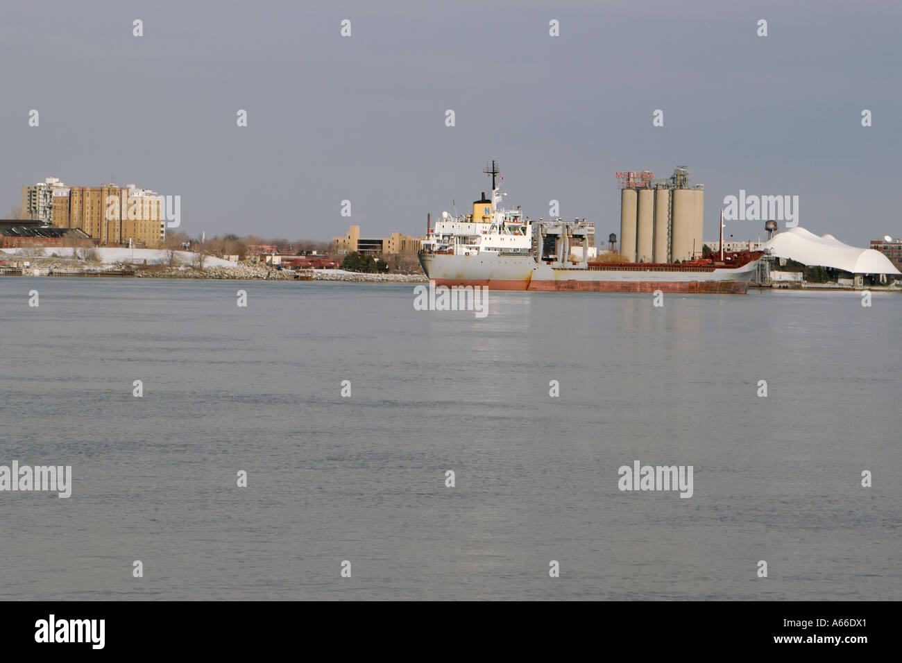 Freighter on the Detroit River Stock Photo - Alamy
