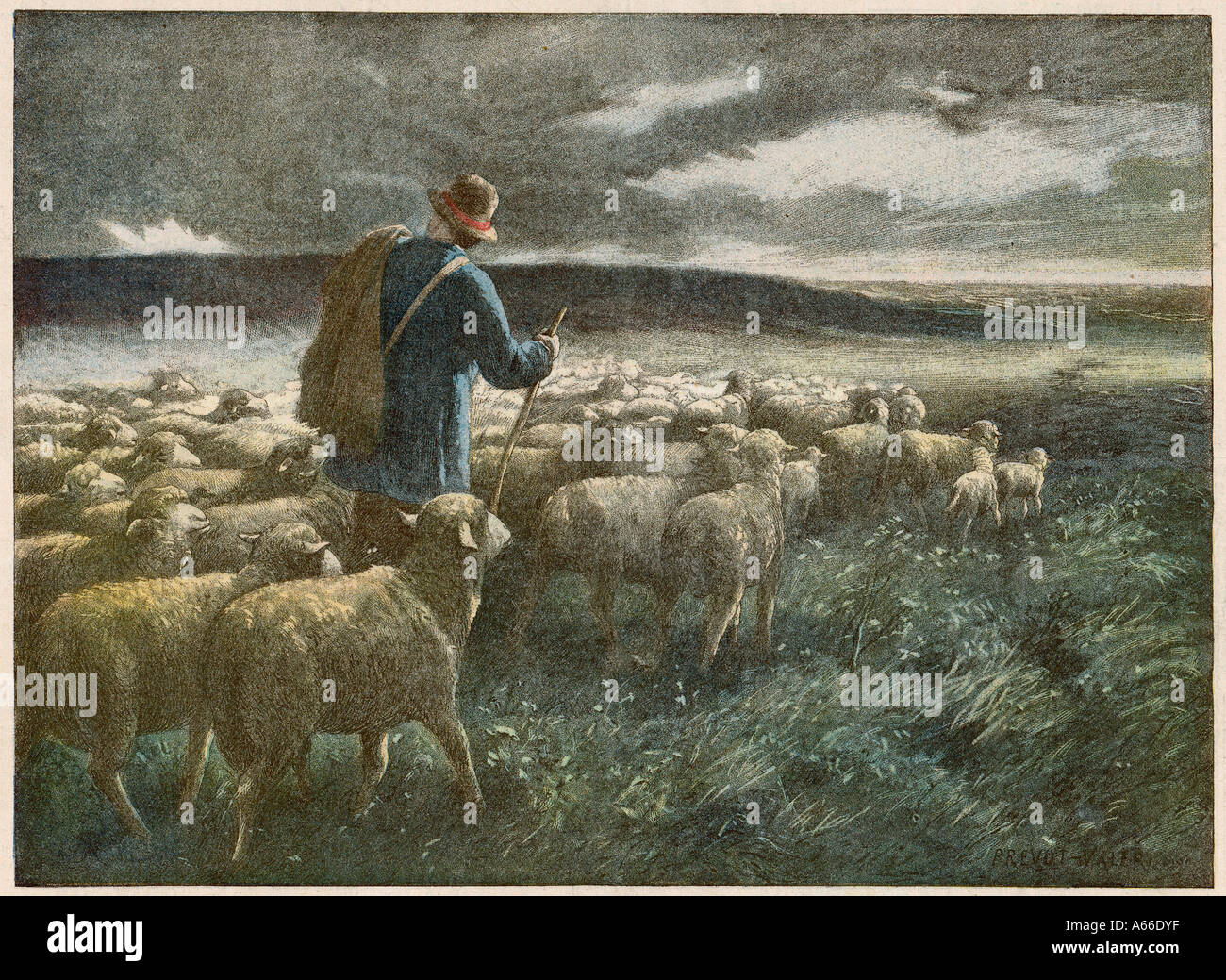 Shepherd And Storm Stock Photo - Alamy